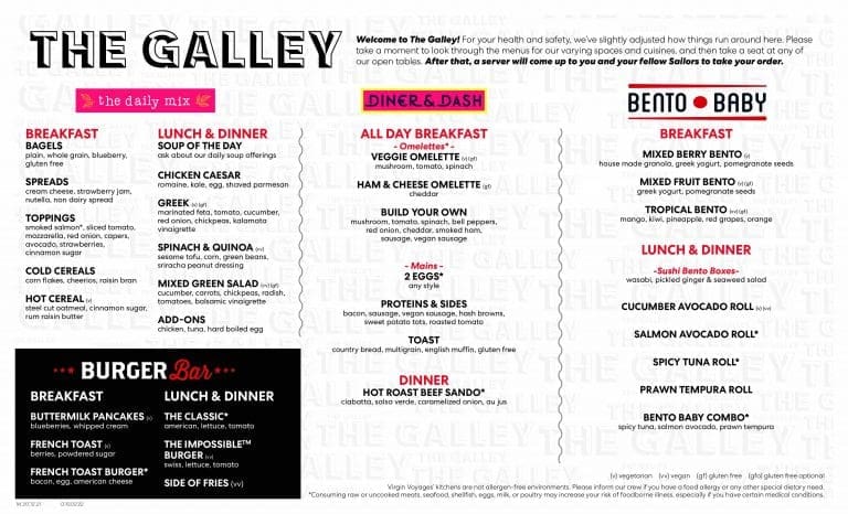 Virgin Voyages Menus - Dining and Bars UPDATED 2024 Including Sip and ...
