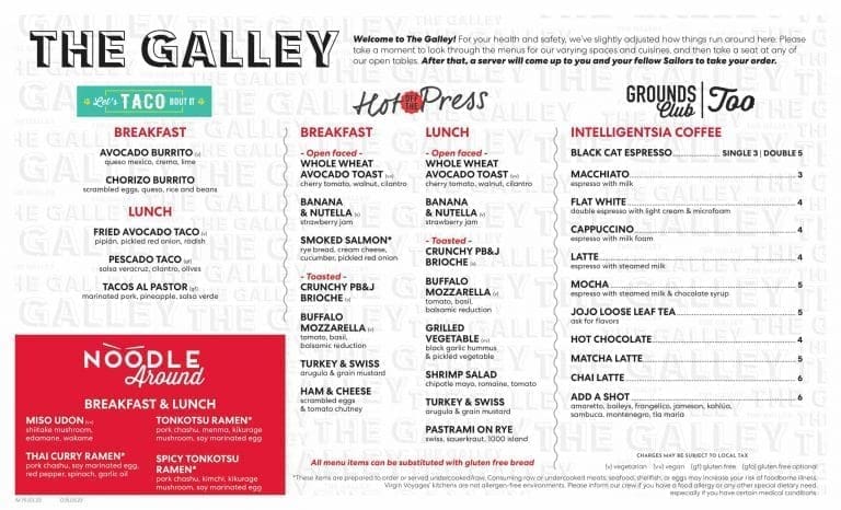 Resilient Lady New Menus | Virgin Voyages | Magical Traveller