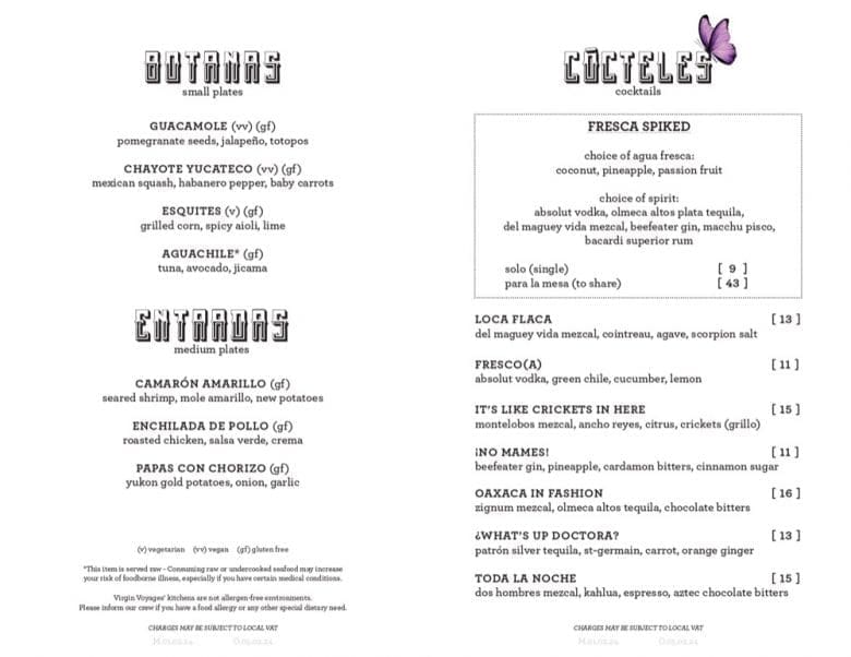 New Sip and Savor Menus Launching on Virgin Voyages | Magical Traveller